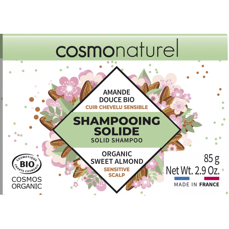 Organic Solid Shampoo for Sensitive Scalps - Cosmo Naturel