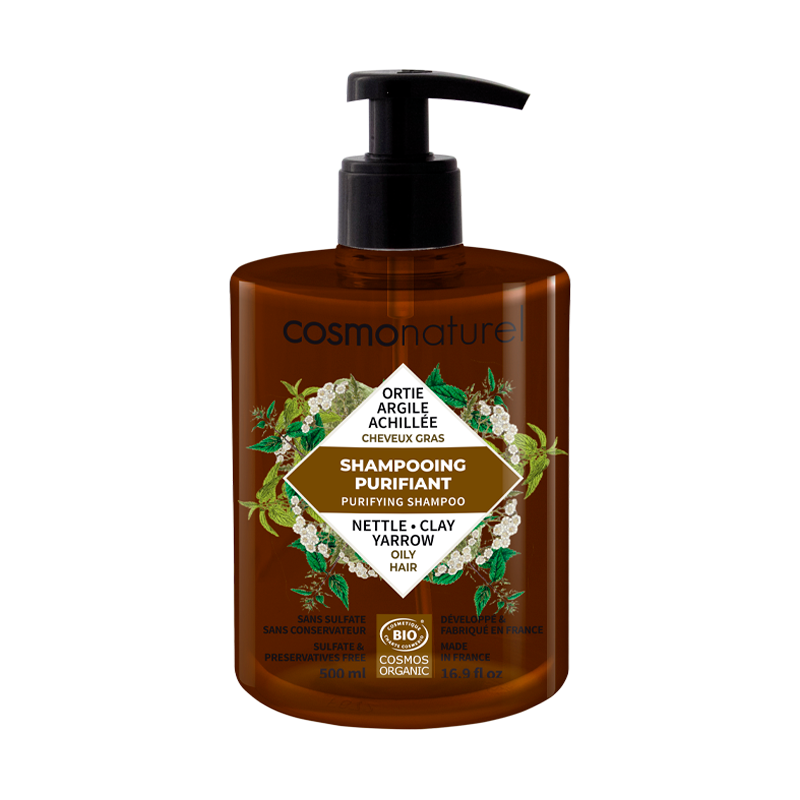 Shampooing Purifiant Cheveux Gras BIO Argile & Ortie – Cosmo Naturel